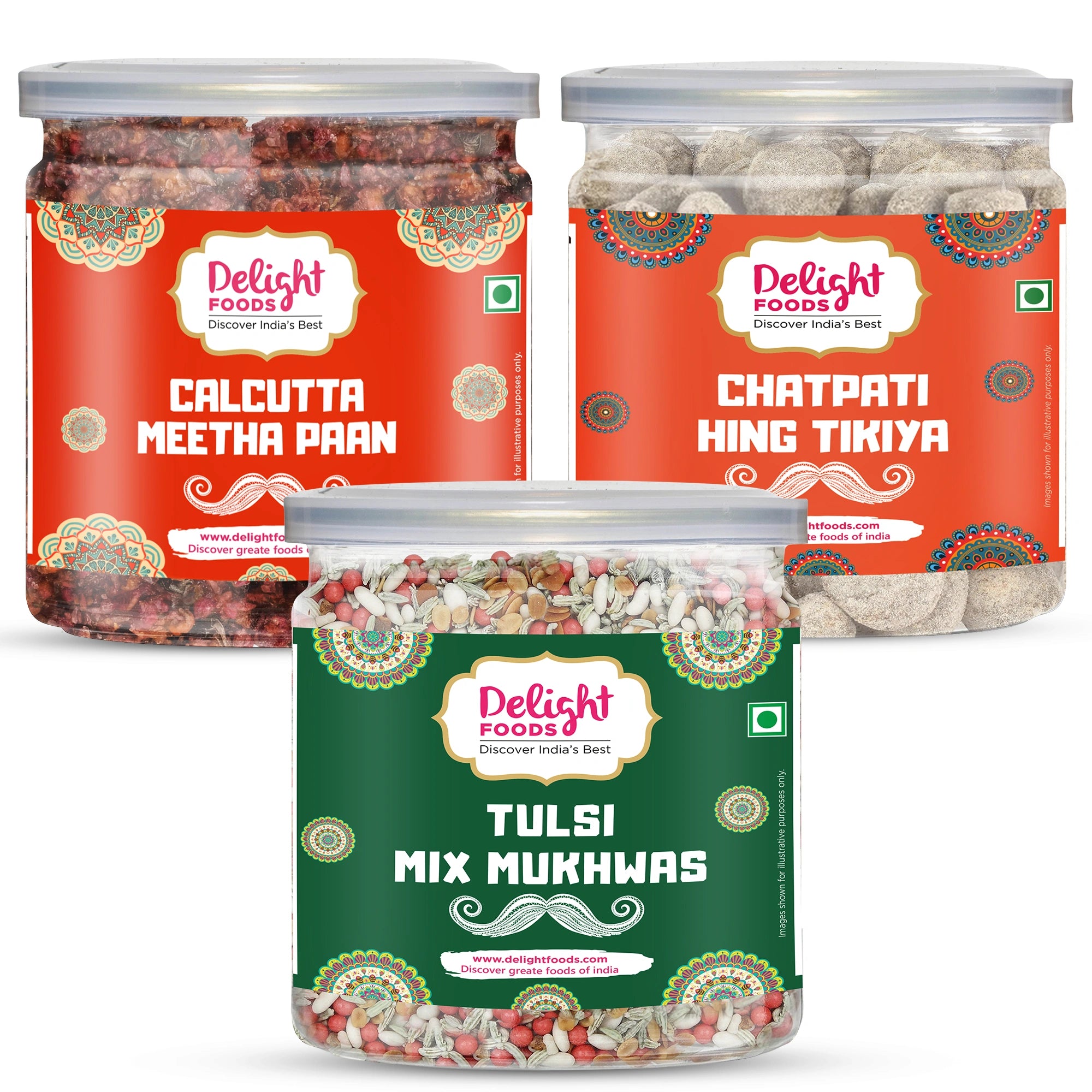 Buy Calcutta Paan + Hing Tikiya + Tulsi Mukhwas combo online |Delight Foods