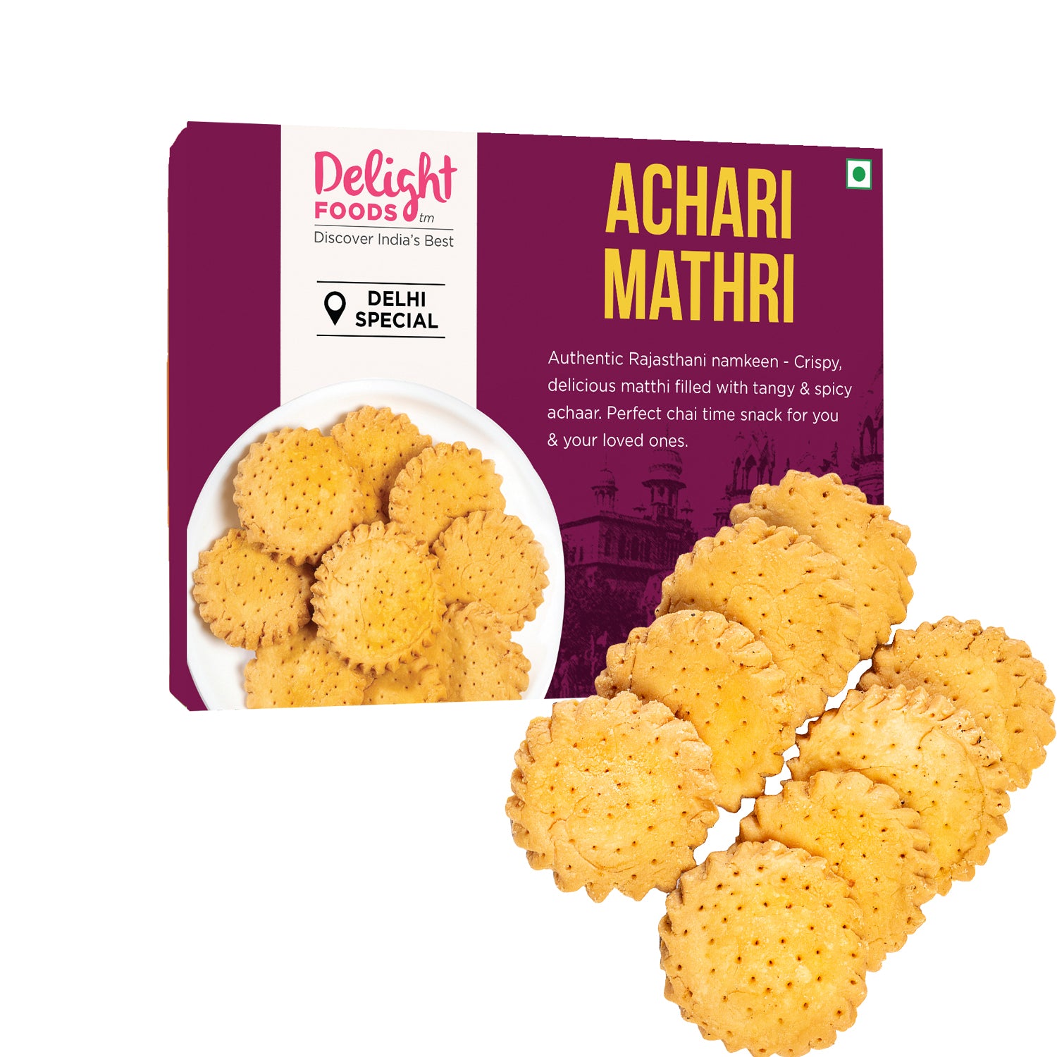 Buy Achari Mathri Online – Crispy Rajasthani Snack | DelightFoods ...